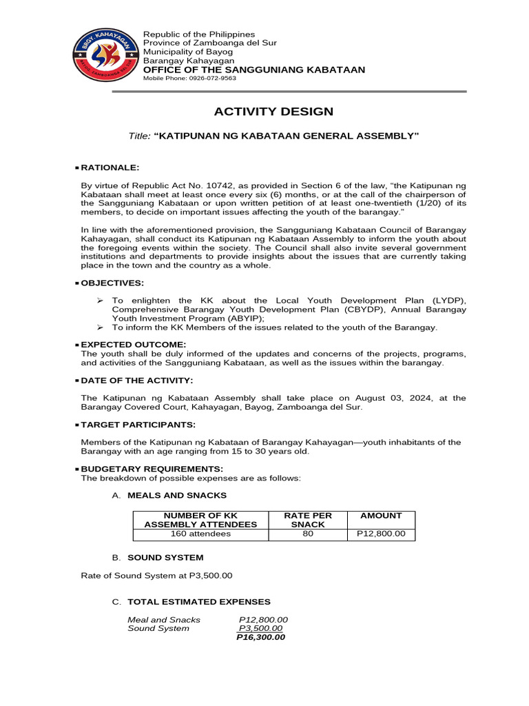 Katipunan NG Kabataan 2024 | PDF