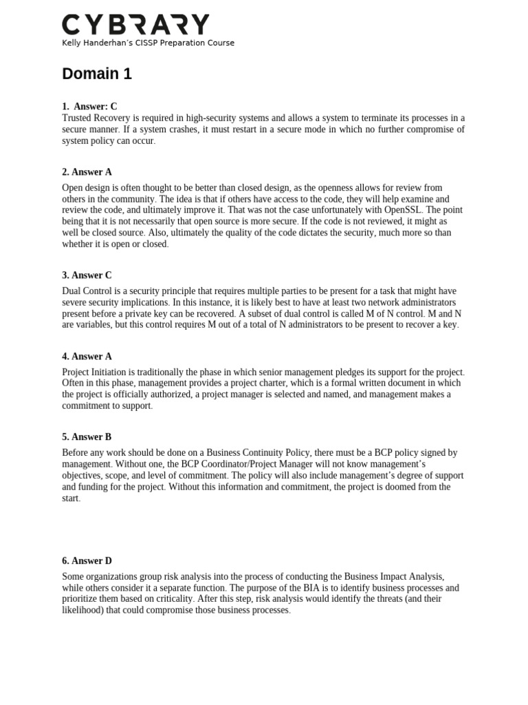 CISSP Prep Insights by Kelly Handerhan | PDF | Key (Cryptography ...