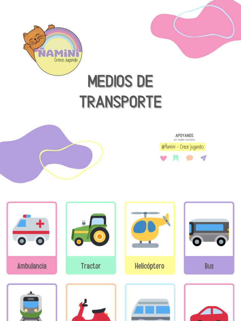 Flashcards Medios de Transporte | PDF