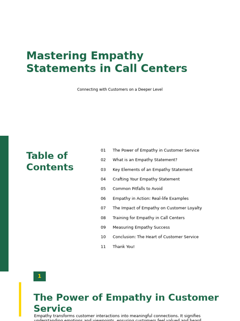 Mastering Empathy Statements in Call Centers | PDF Mastering Empathy Statements in Call Centers | PDF
