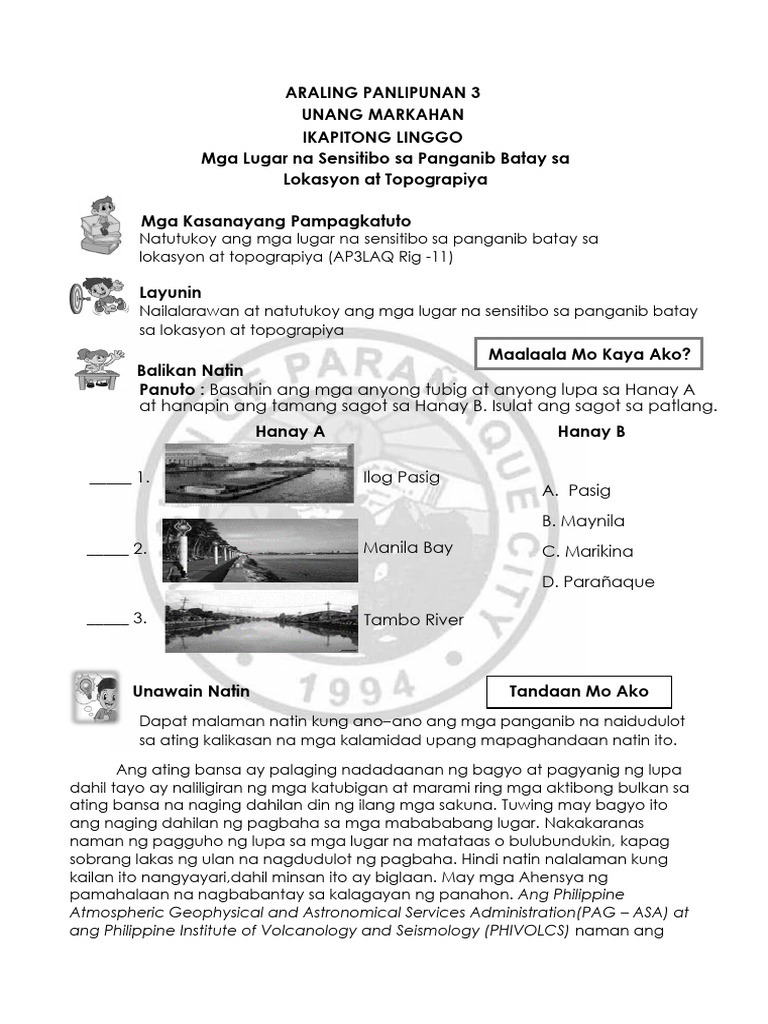 AP - Grade3 Quarter1 Module Week7 | PDF
