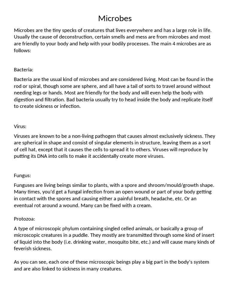 Science Microbes Explanation 2020 | PDF