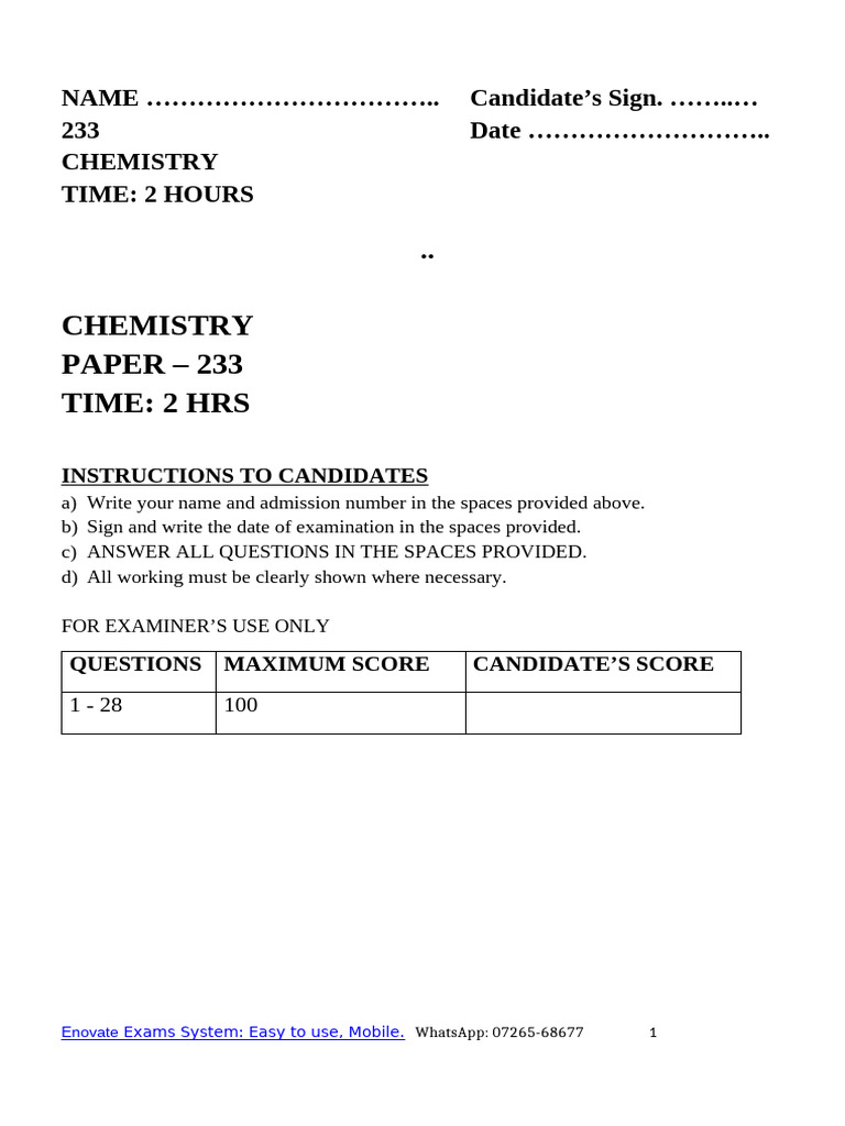 Moi - Tea - Term2 - 2022 - Chemistry Form 2 | PDF