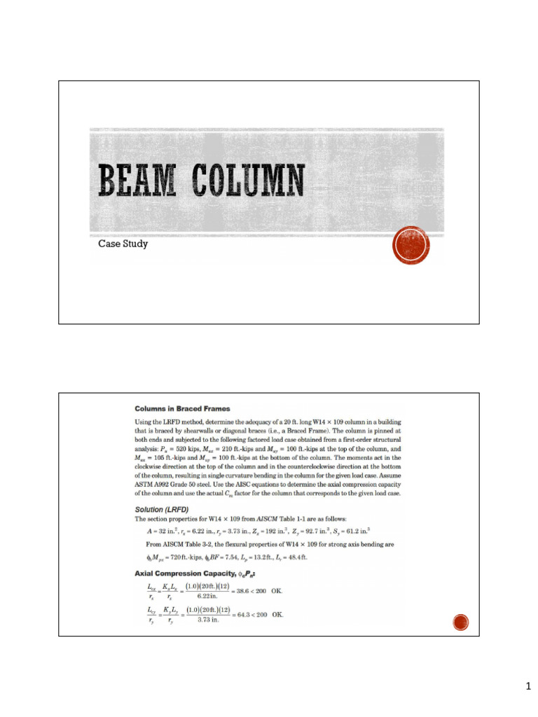 Beam Column Example | PDF