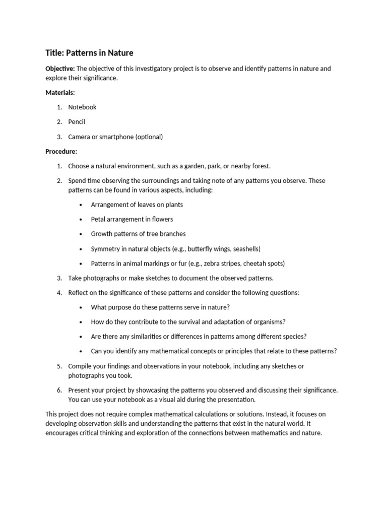Patterns in Nature | PDF | Nature | Science & Mathematics