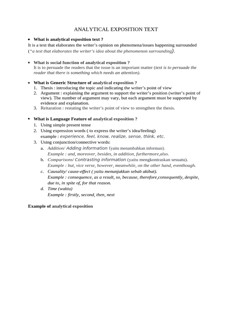 Materi Analytical Exposition Dan Exercise | PDF