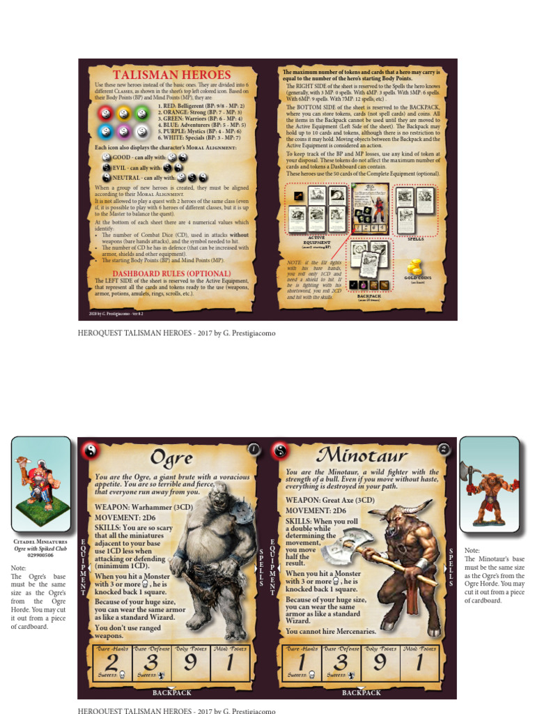 Heroquest Talisman Heroes 8.2c ENG | PDF