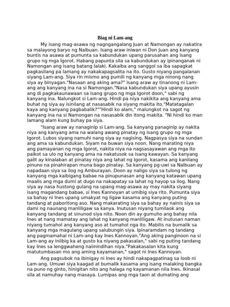 Biag Ni Lam-Ang | PDF