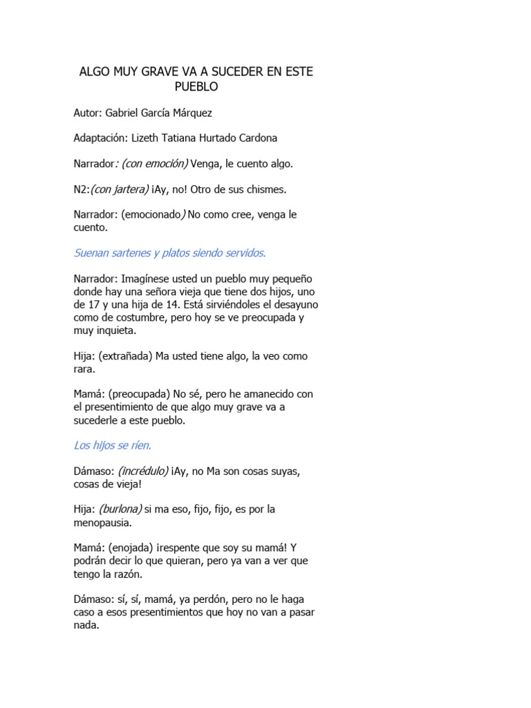 Algo Muy Grave Va A Suceder en Este Pueblo - 2 | PDF