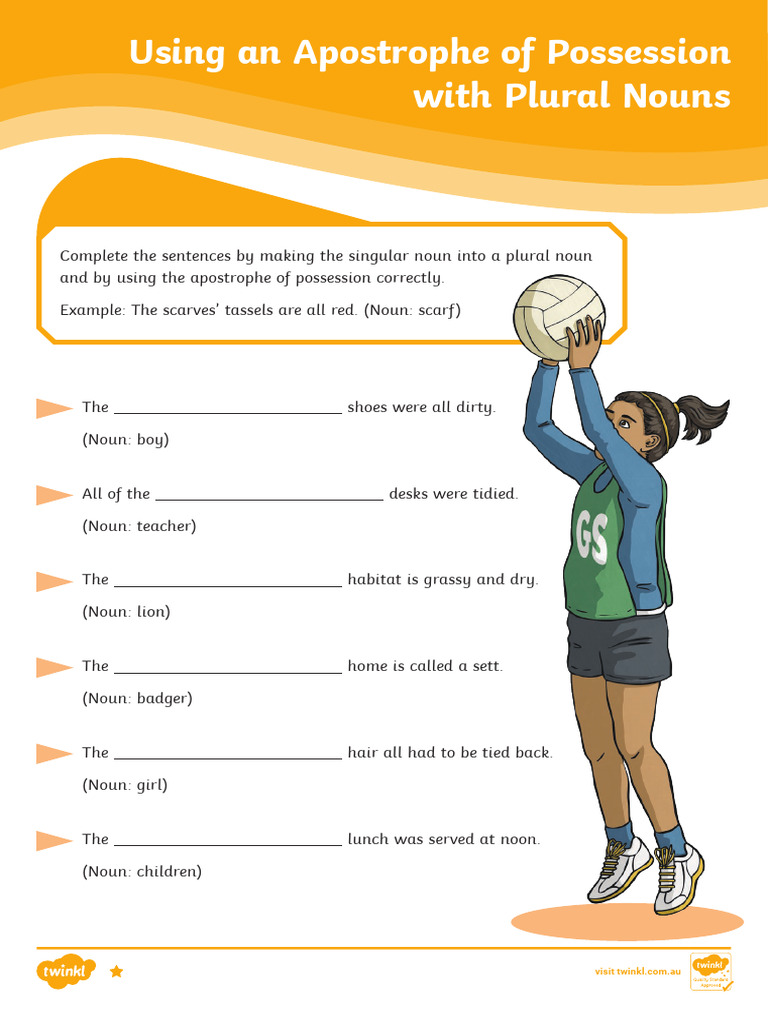 Au t2 e 078 Using Apostrophes of Possession With Plural Nouns Activity ...