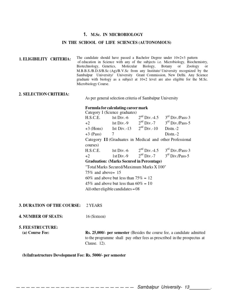 M SC Microbiology Syllabus | PDF