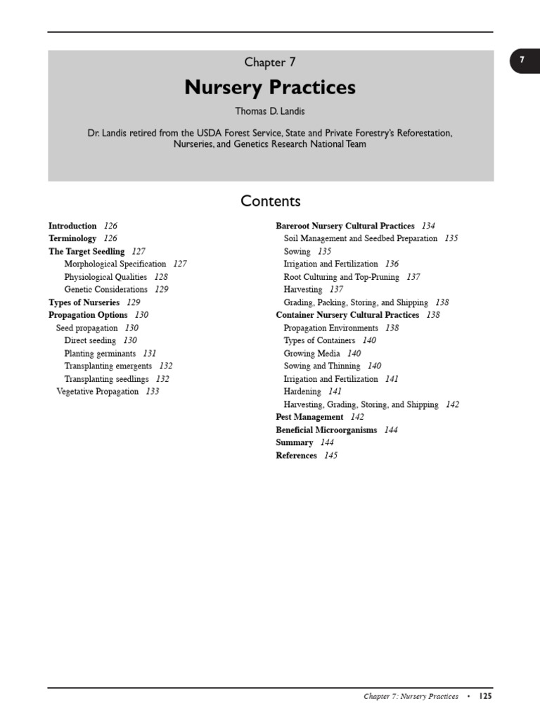 Chapter 7 - Nursery Practices | PDF