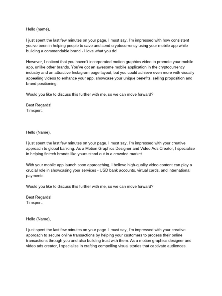 Cold Outreach Script Template 1 | PDF