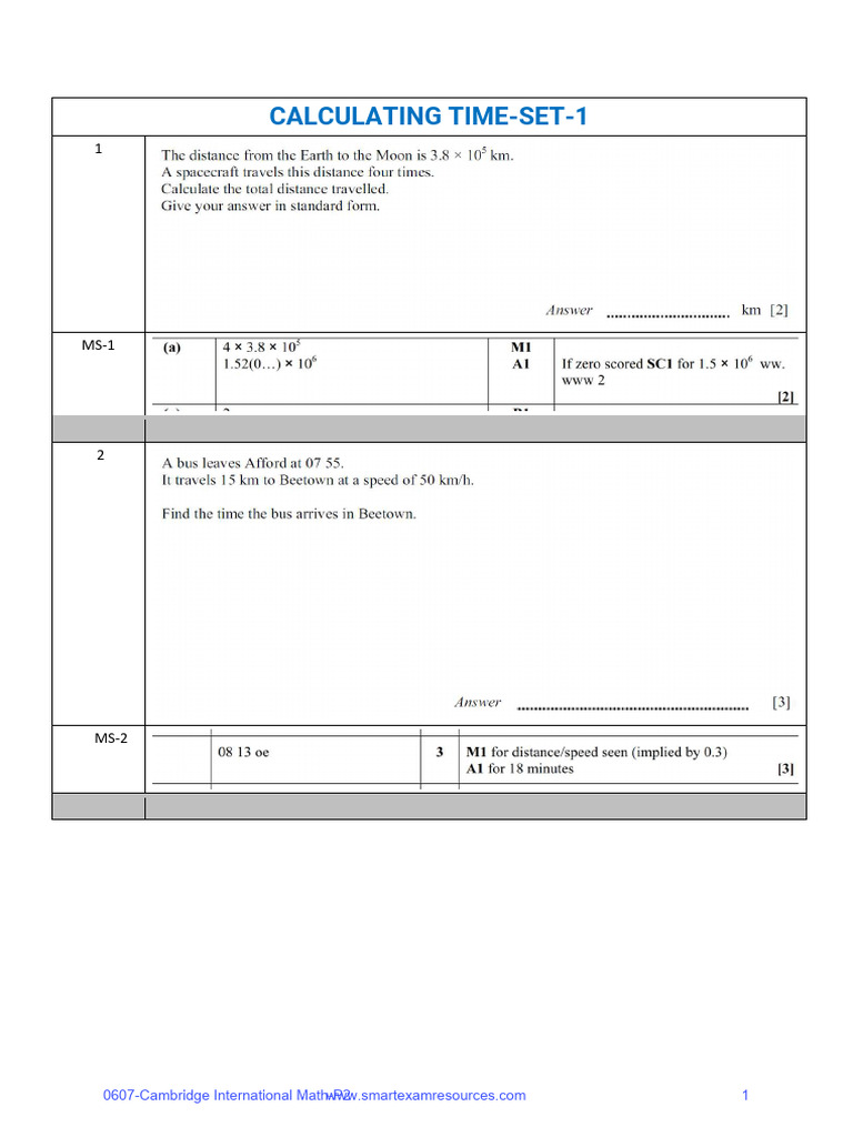1.2-Calcuating Time-Set-1-Qp-Ms | PDF
