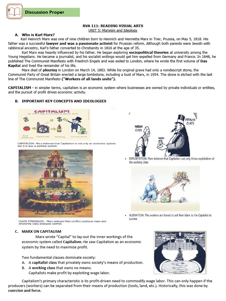 RVA Hand Out 6 Marxism and Ideology | PDF | Karl Marx | Finance & Money Management