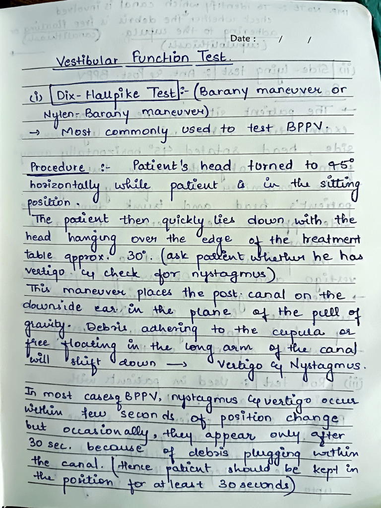 Vestibular Function Test Pdf