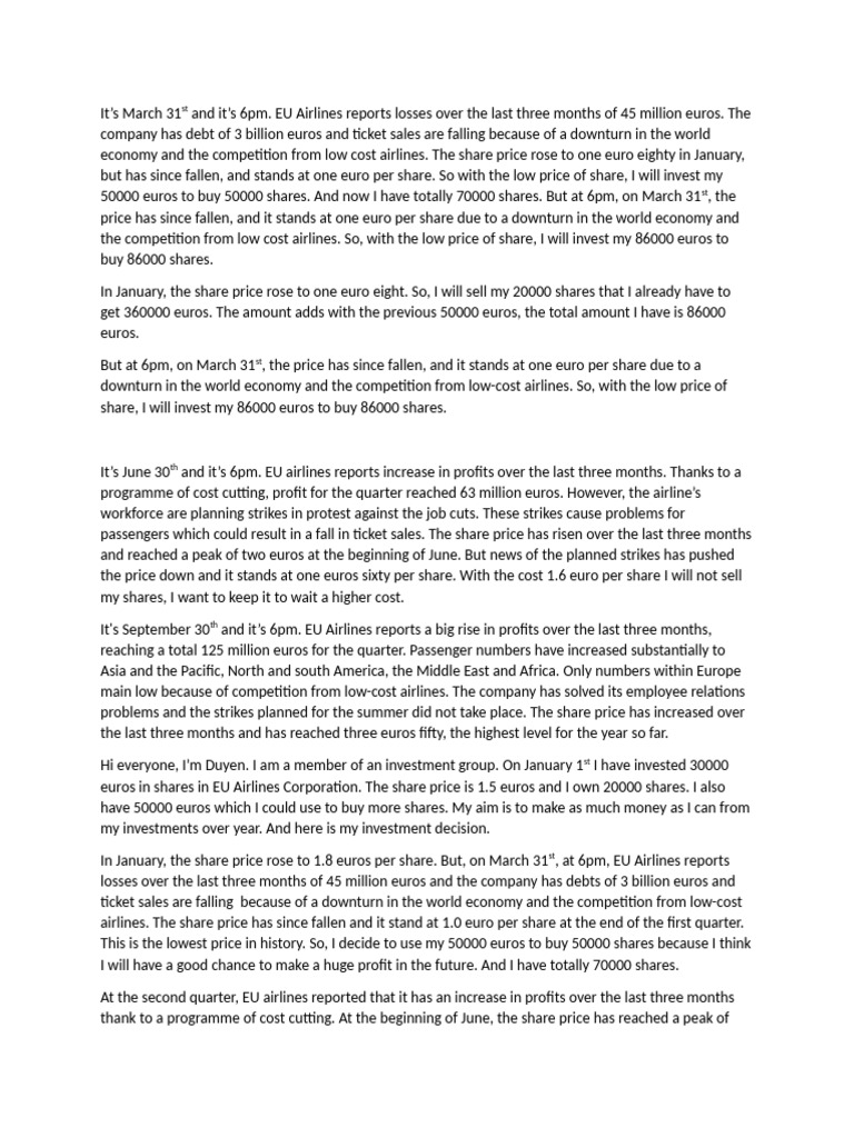 Dilemma U10 Preparation | PDF | Airlines | Business