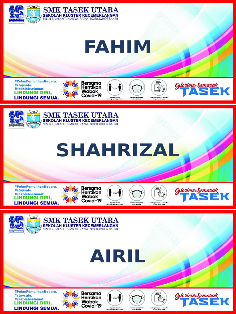 Label Meja Murid | PDF