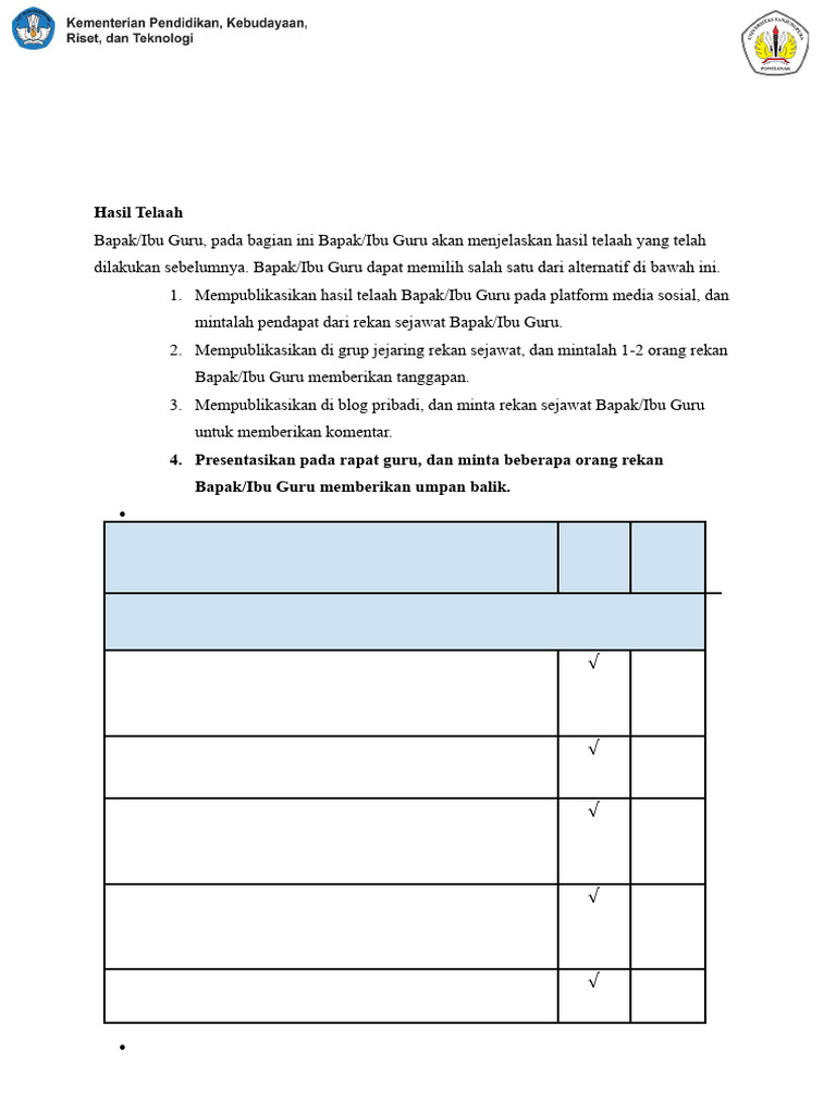 Hasil Telaah Dan Umpan Balik UbD | PDF
