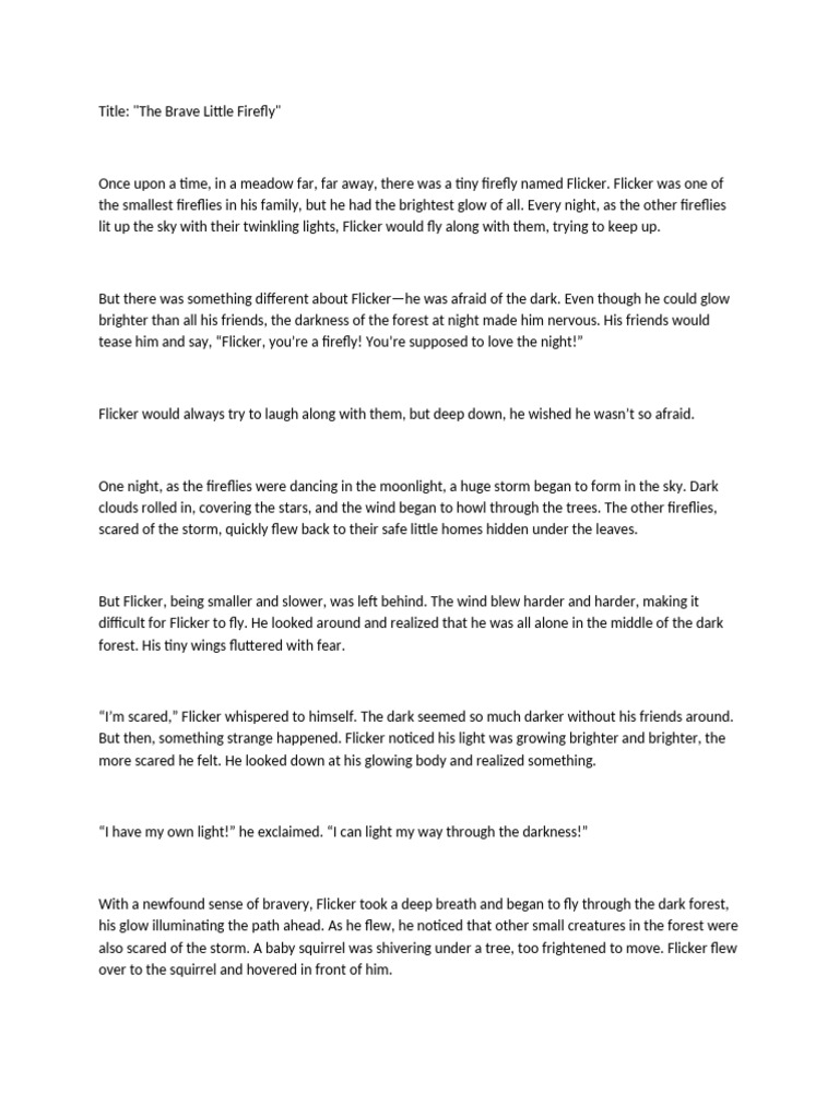 The Brave Little Firefly | PDF