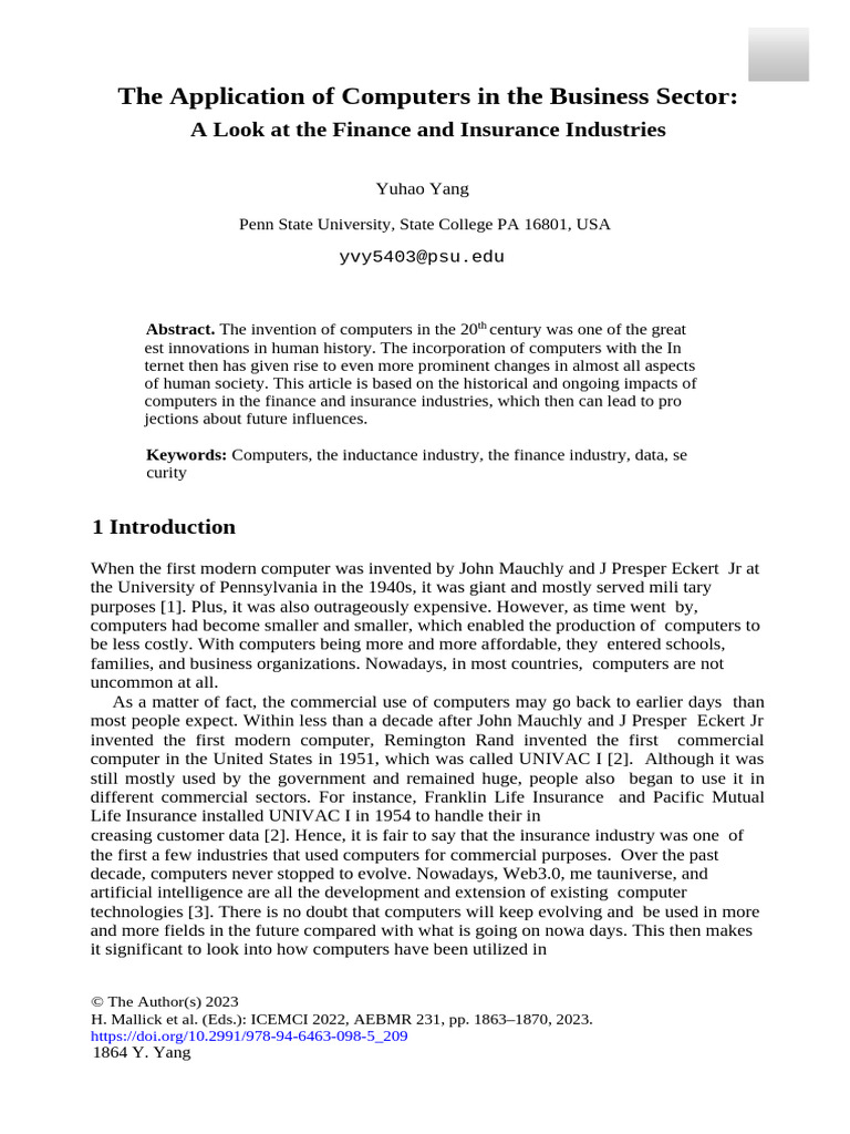 Computers in Finance & Insurance | PDF | Insurance | Computers