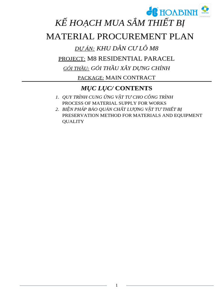2019.xx - Duan - 06. Ke Hoach Mua Sam Thiet Bi | PDF