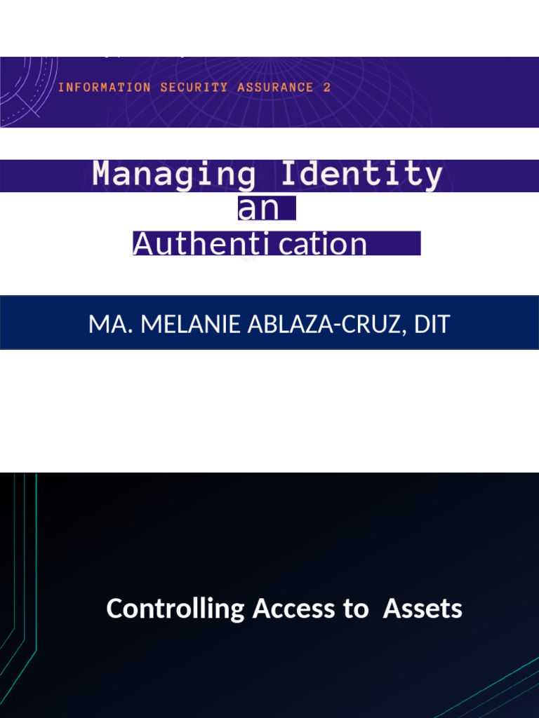 Lesson 1 Managing Identity and Authentication | PDF
