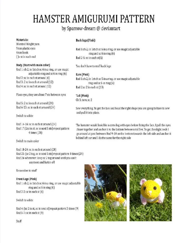 PDF Hamster Amigurumi Compress | PDF
