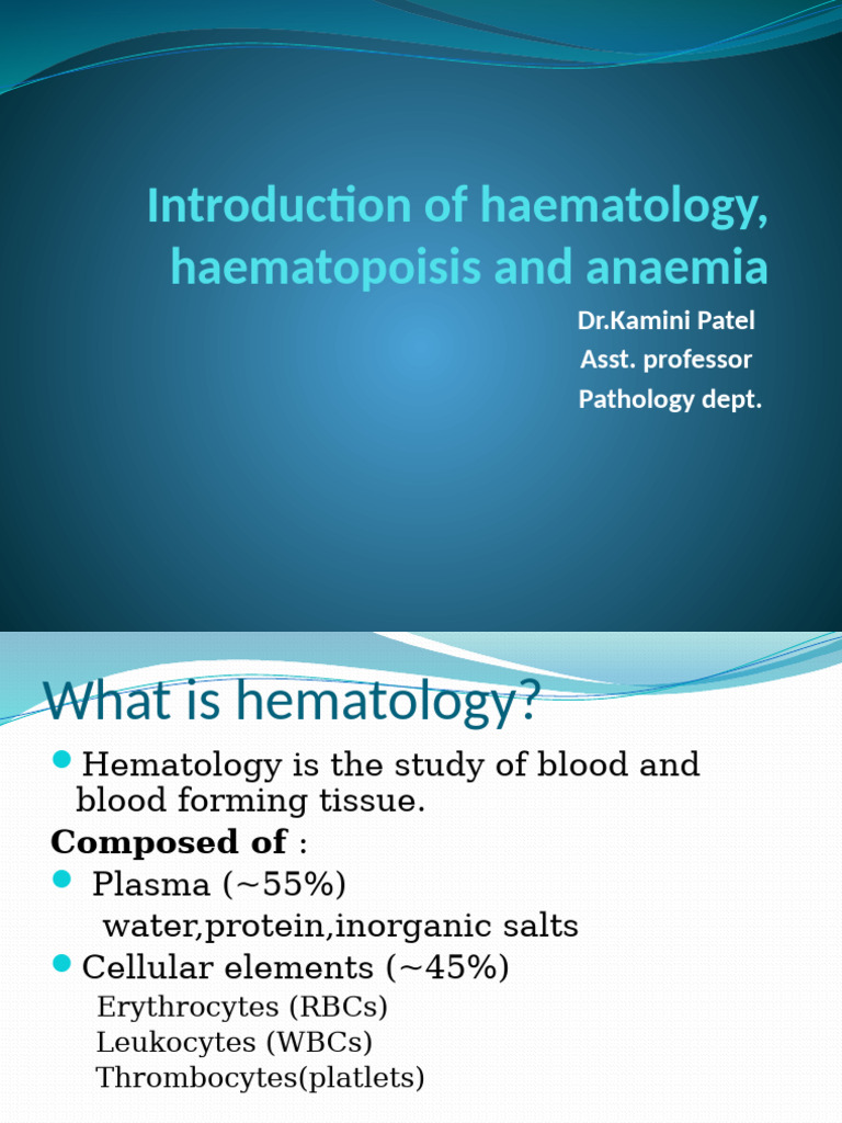 Introduction of Haematology | PDF