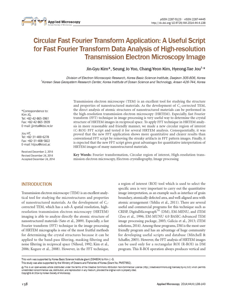 Circular Fast Fourier Transform Application - A Useful Script For Fast ... Circular Fast Fourier Transform Application - A Useful Script For Fast ...