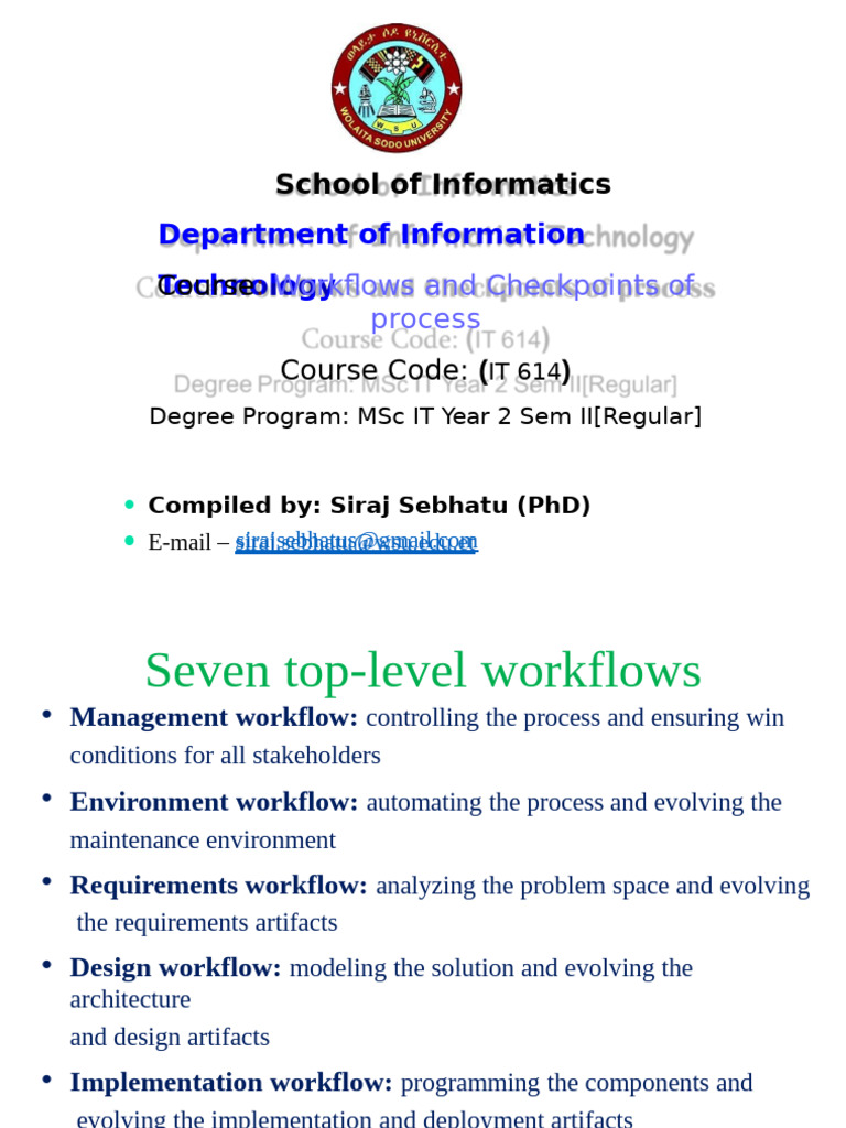 Lecture 04 Workflows and Checkpoints of Process 114720 | PDF | Software ...
