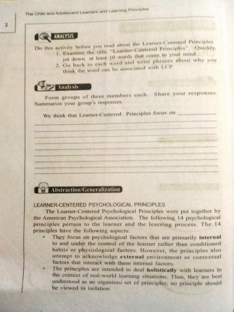 Learner Centered Psychological Principle | PDF