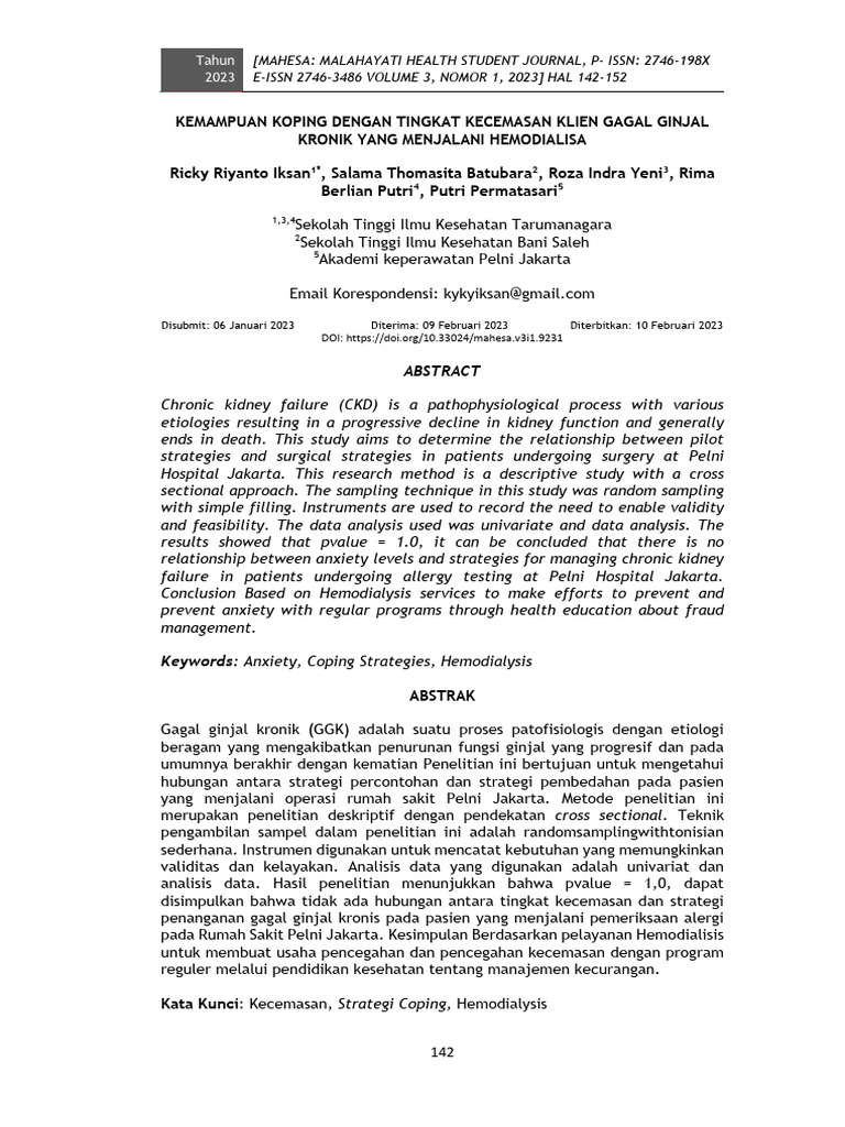 Jurnal Kemampuan Koping Dengan Tingkat | PDF