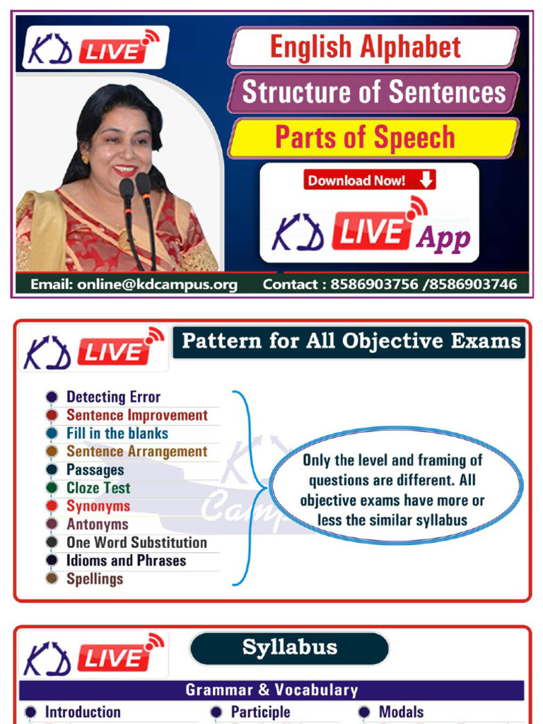 BASIC English Alphabet, Structure of Sentences & Parts of Speech - 3499 ...