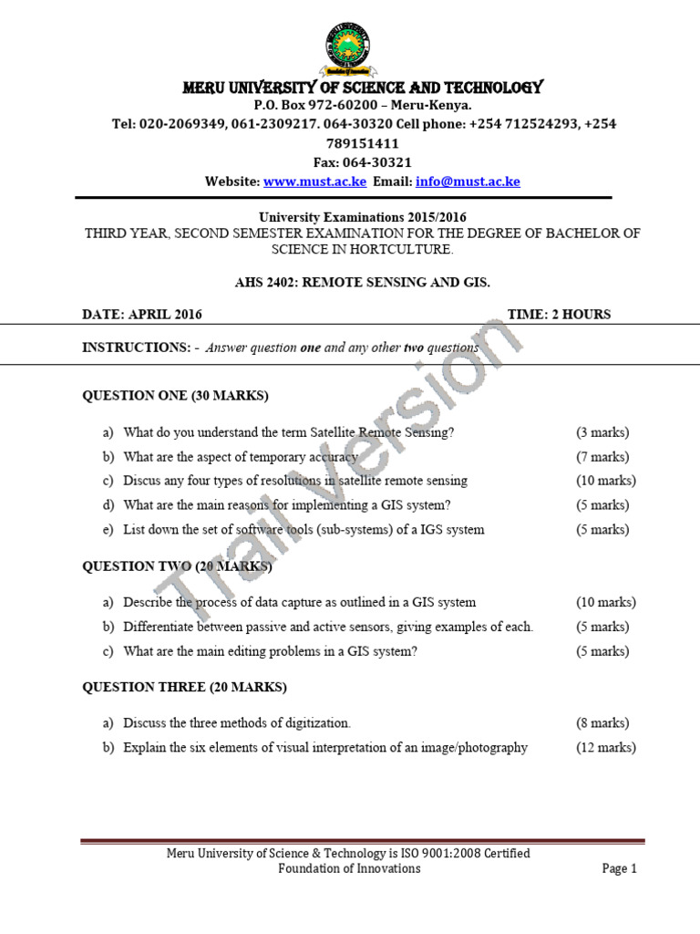 Meru University of Science and Technology | PDF