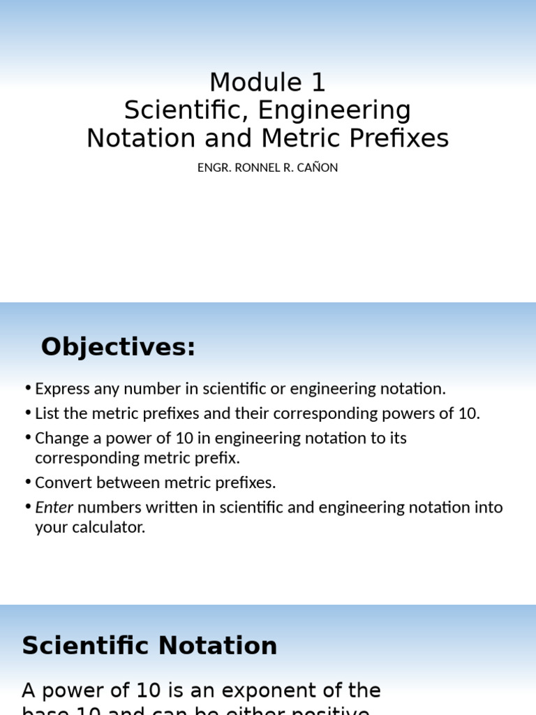 Module 1.Notation and Metric Prefixes | PDF