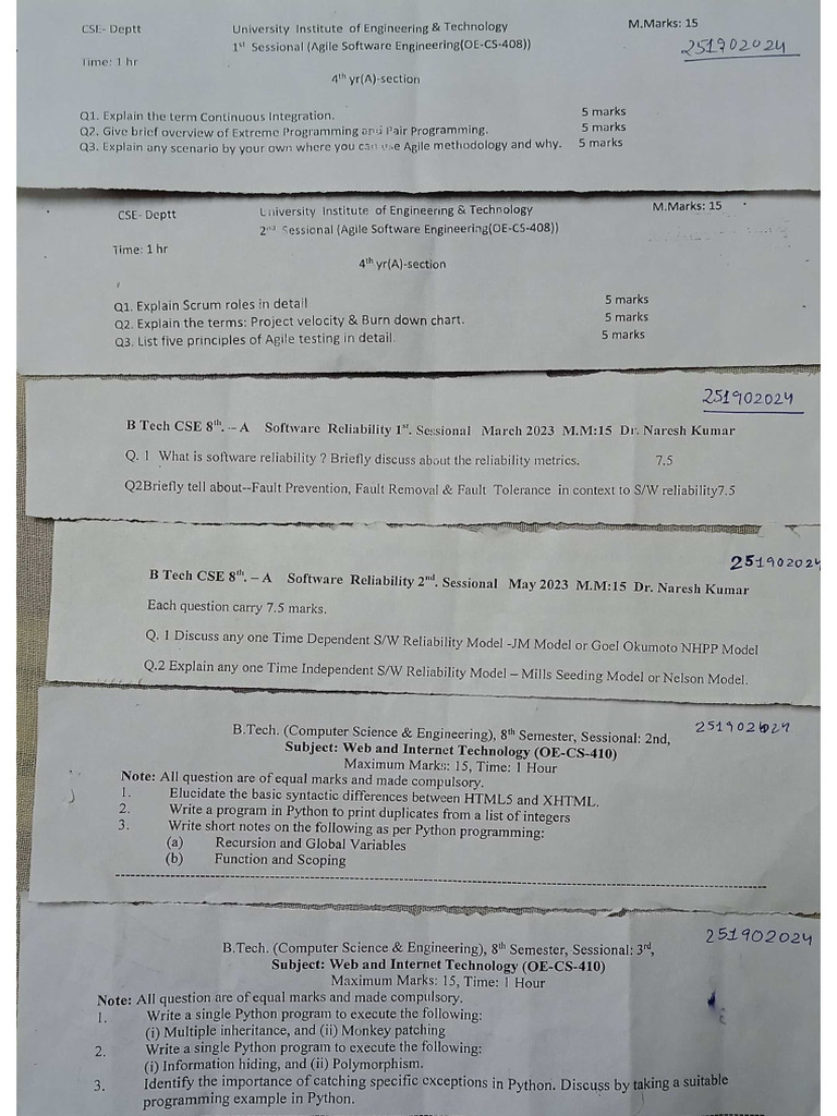 8th Sem Papers | PDF