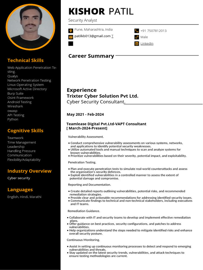 Kishor patil-CV | PDF