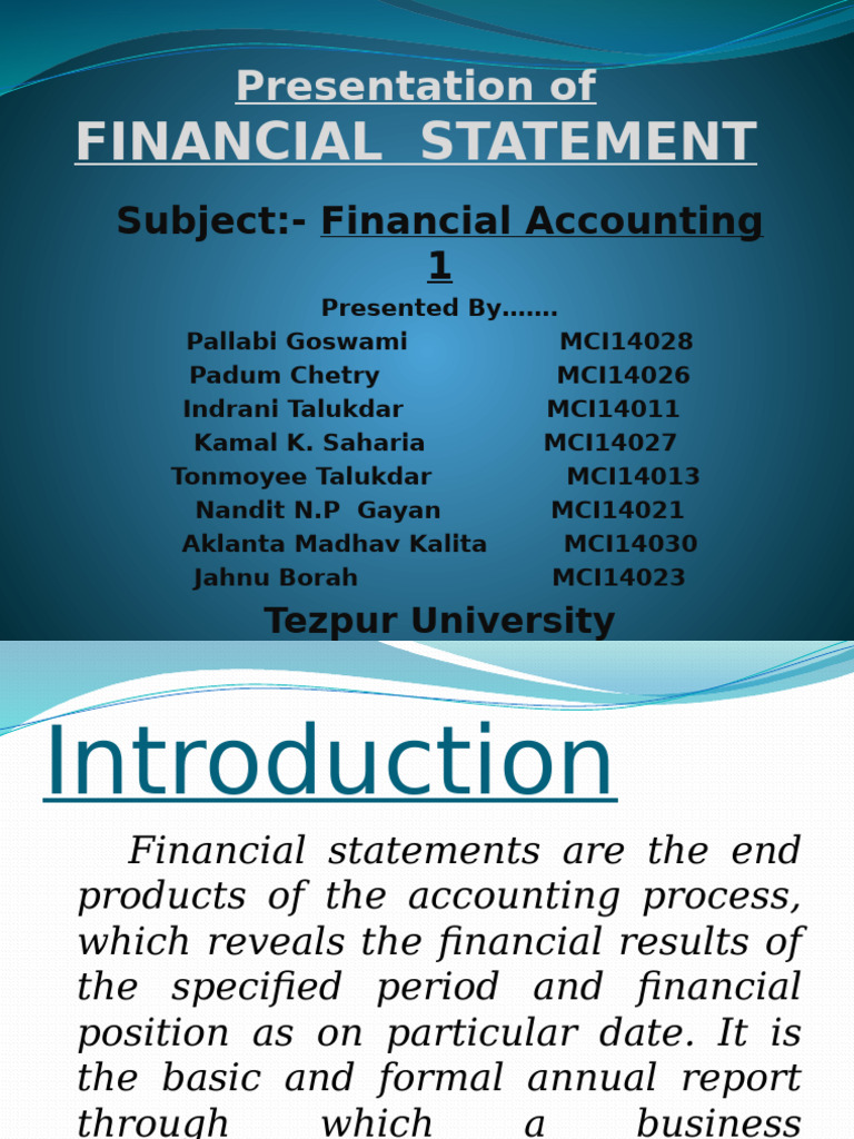 Financial Statements | PDF