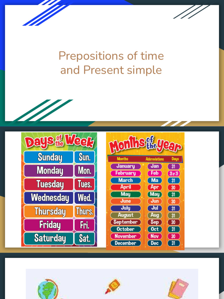 U5.1 Preposition of Time - Present Simple | PDF