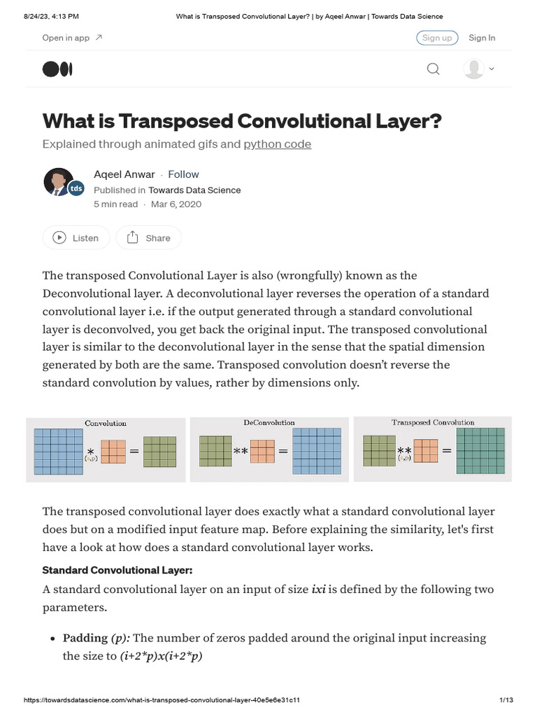 Transposed Convolution | PDF