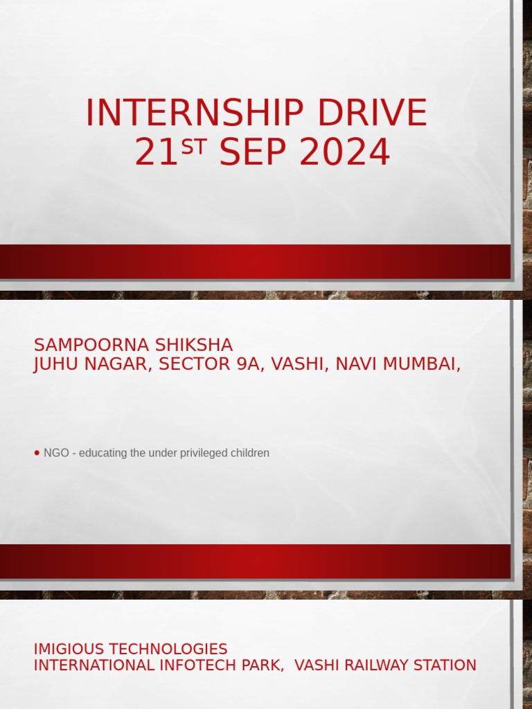 Internship Drive 21 SEP 2024 | PDF