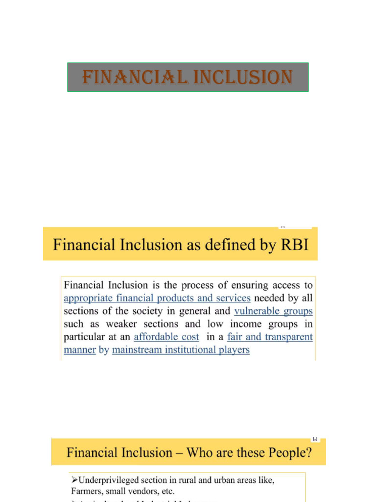 Financial Inclusion | PDF