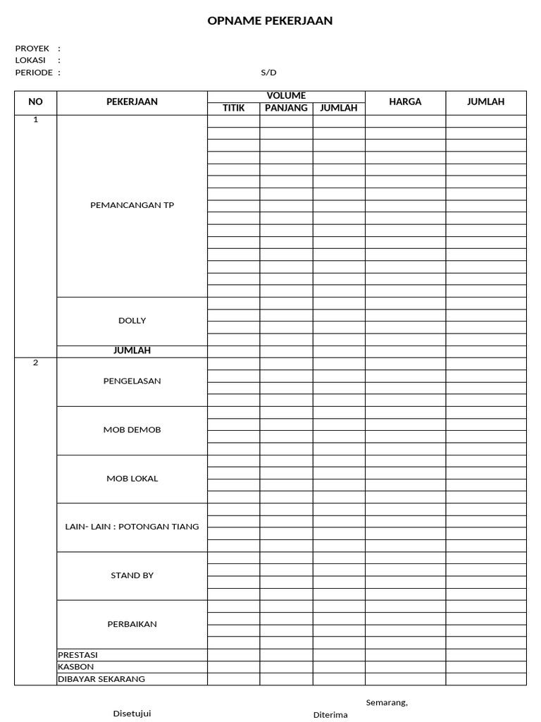 Opname Pekerjaan | PDF