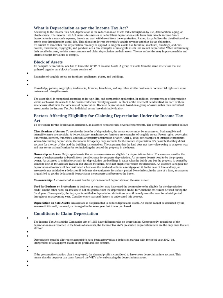 Depreciation | PDF | Depreciation | Tax Deduction