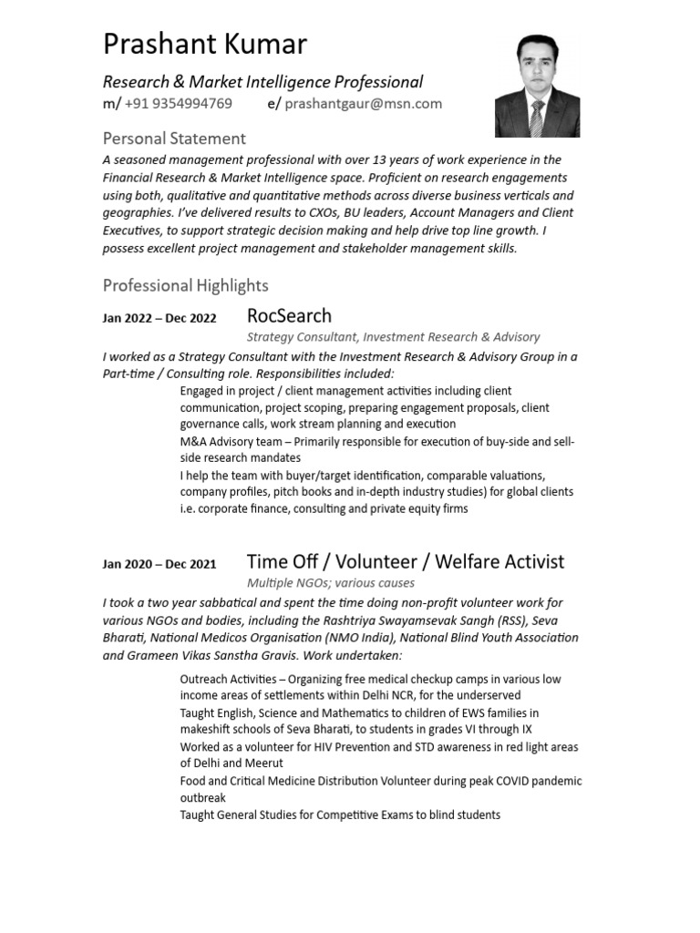 Prashant Kumar Updated | PDF