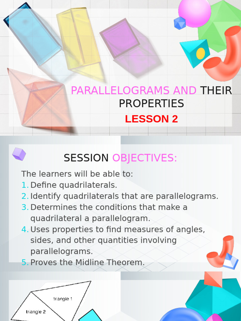 LESSON 2 Parallelograms and Their Properties | PDF