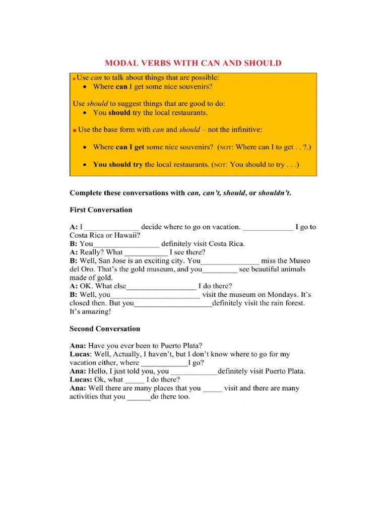 Can Vs Should Grammar | PDF