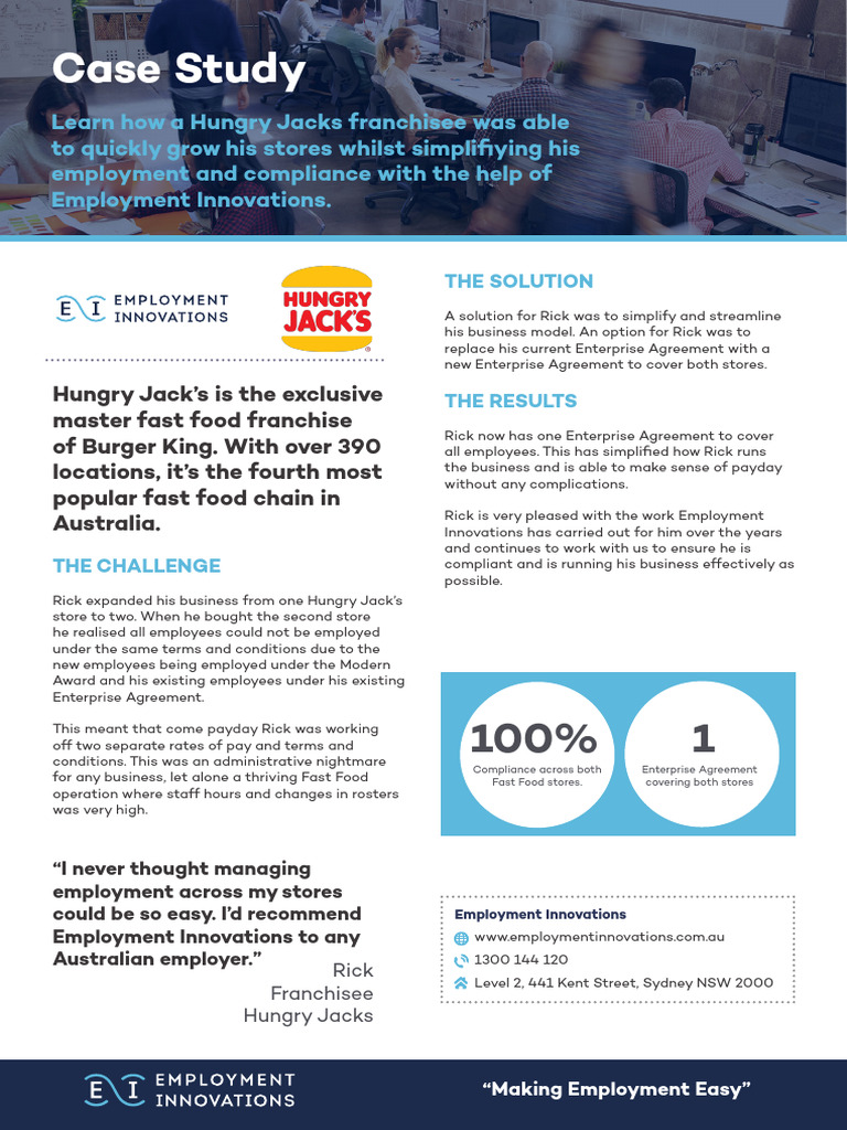 Hungry Jacks EA Case Study | PDF