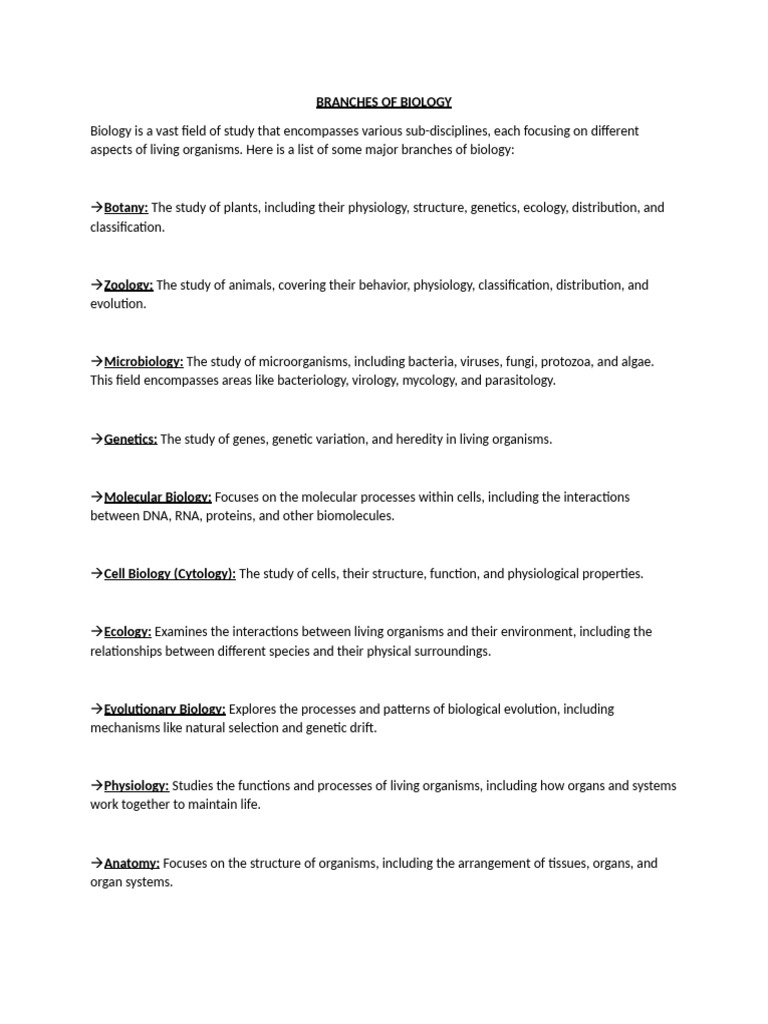 Biology Course Outline | PDF